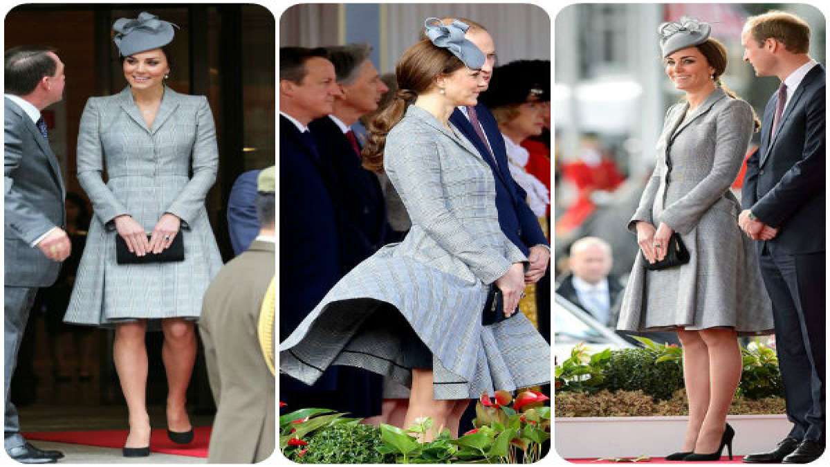 Oops Pregnant Kate Middleton Dress Flies Up Again