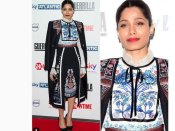 Freida Pinto In A Green Traditional Sari For Wedding - Boldsky.com