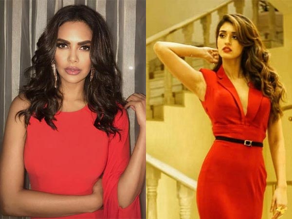 Esha Gupta and Disha Patani red gown photoshoot - Boldsky.com
