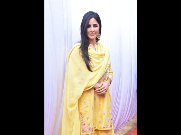 Katrina Kaif In A Yellow Suit For Anurag Basu's Saraswati Puja ...