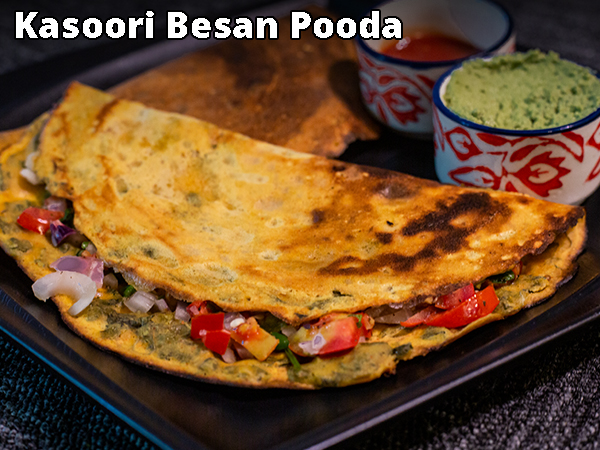 Kasoori Besan Pooda Recipe | How To Make Kasoori Besan Pooda |Kasoori ...