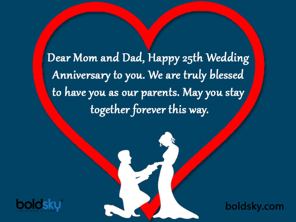 25Th Wedding Anniversary Wishes For Parents
