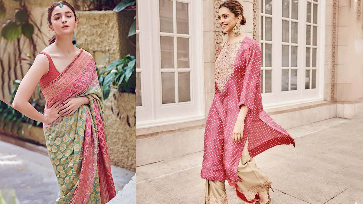 Deepika Padukone To Ali Bhatt, Ace The Art Of Bandhani Outfits Styling ...