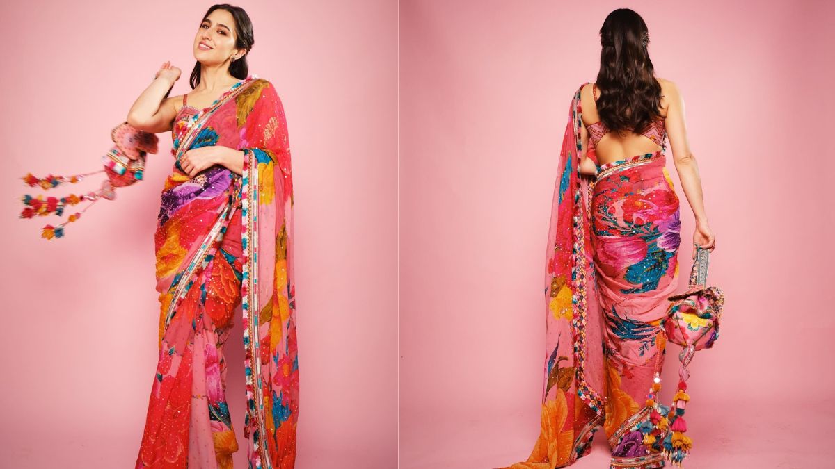 Sara Ali Khan Gives Boho Vibes In A Vibrant Printed Saree Which Is ...