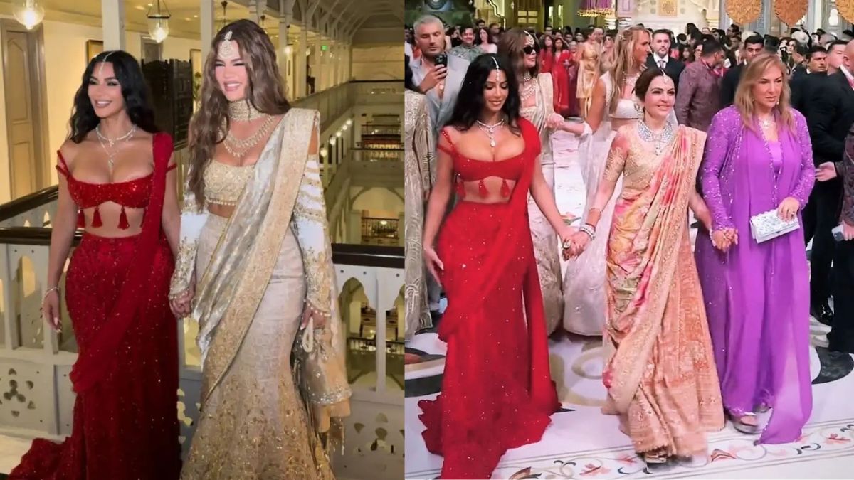 Kim Kardashian And Khloe Look Sultry In Desi Style At Ambani Wedding ...